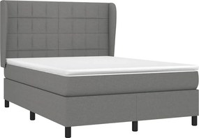 Box spring postel s matrací tmavě šedý 140 x 190 cm textil 3127958