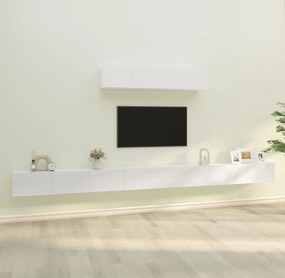 vidaXL 6dílný set TV skříněk kompozitní dřevo [3114611] Barva: bílá s vysokým leskem