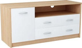 RTV stolek ROBI 110 dub sonoma/bílá (110 x 55) cm