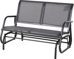 Outsunny Zahradní Houpací Lavice pro 2 Osoby s Houpacím Mechanismem, Vyrobená z Kovové Konstrukce, Nosnost až 200 kg, Zahradní Nábytek pro Zahradu, Te