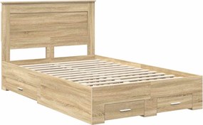 Rám postele s čelo Sonoma dub 120 x 200 cm Kompozitní dřevo 3410344