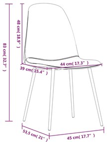 vidaXL Jídelní židle 4 ks 45 x 53,5 x 83 cm tmavě hnědé umělá kůže