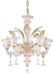 Závěsný lustr Ideal Lux Antonietta SP5 rosa 137346 růžový 62cm