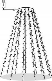 vidaXL Síťka na vánoční osvětlení, 210 modrých Led diod, 210 cm