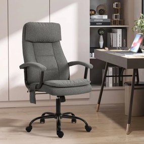Vinsetto Masážní kancelářská výškově nastavitelná otočná židle, ergonomická, šedá 63 x 70 x 112-121 cm 921-308