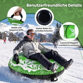 Costway Nafukovací zimní pneumatika s tažným lankem a rukojetí Snowtube – zelený