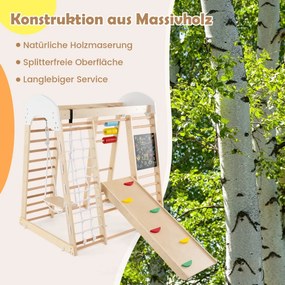 Costway Sada lezeckých hraček pro batolata s houpačkou – 124 × 119 × 138 cm