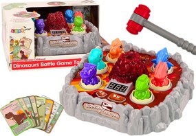 LEAN Toys Obratnostní hra Wac A Mole Dinosauři – sopka s kouřovým efektem, světly a zvuky
