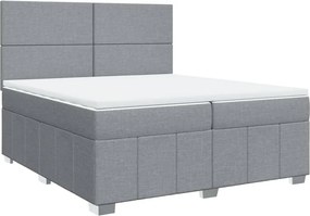 Box spring postel s matrací světle šedá 200 x 200 cm textil 3291768