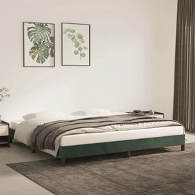 Rám postele tmavě zelený 200 x 200 cm samet - Default Title