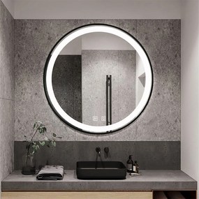 Tutumi Rea, LED zrcadlo 70cm s černým rámem MMJ P11396, HOM-05513