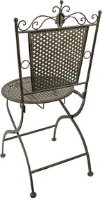 Zeleno-hnědá antik kovová bistro židle Zio - 43*45*96 cm