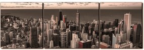 Obraz na plátně - Mrakodrapy v Chicagu- panoráma 5268FC (90x30 cm)