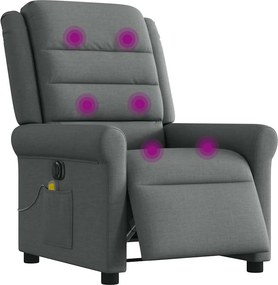 Elektrické masážní polohovací křeslo tmavě šedé textil 3303305