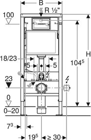 BPS-koupelny Podomítkový modul Geberit DuoFix s WC mísou MU-MTB-RIM-03 + ovládací tlačítko Delta 50 černá mat