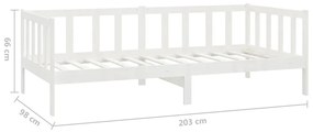 vidaXL Válenda s matrací 90 x 200 cm bílá masivní borové dřevo