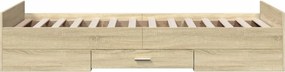 Rám postele se zásuvkami dub sonoma 90x200 cm kompozitní dřevo 3280337