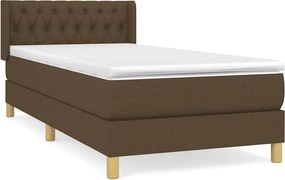 Box spring postel s matrací tmavě hnědá 100 x 200 cm textil 3130492
