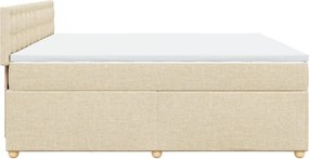 Box spring postel s matrací krémová 200x200 cm textil 3289106