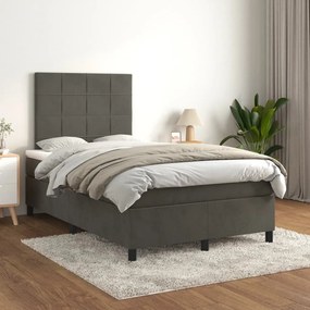 Box spring postel s matrací tmavě šedý 120x190 cm samet 3269996
