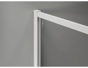 Mexen, Mexen Kioto-XF sprchová stěna s rámem 140 x 202 cm, matná 10 mm, bílá - 800-140-104-20-30-X