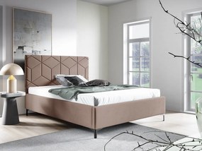 Eka Čalouněná postel BOX+ 160x200 cm Barva látky Trinity: Tmavě modrá (Trinity 2331), Úložný prostor: Bez úložného prostoru