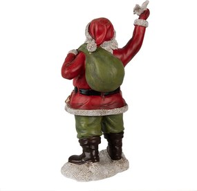 Vánoční dekorace Socha Santa s pytlem a holubicí - 13*10*23 cm