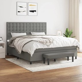 Box spring postel s matrací tmavě šedá 160x200 cm textil 3136926