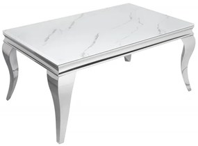Stříbrný hranatý konferenční stolek Modern Barock