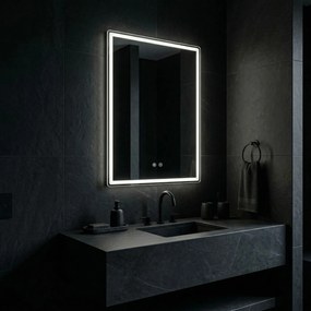 Tutumi Zrcadlo 80x60 cm s vyhříváním a regulovatelným LED osvětlením HOM-00201