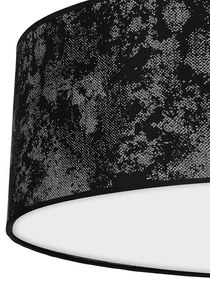 Stropní svítidlo Satino Round, 1x černé/stříbrné textilní stínítko, (bílé plexisklo), (fi 60 cm)