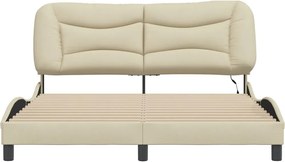 Rám postele s LED bez matrace Hvar Cream 160x200 cm Látka 3213716