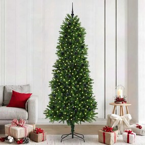 Vánoční stromeček s 300 LED diodami s stojanem Zelená 240 cm PE 3396350