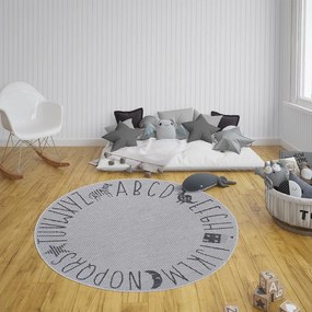 Hanse Home Collection koberce Dětský kusový koberec Flatweave 104887 Silver/Grey kruh - 160x160 (průměr) kruh cm