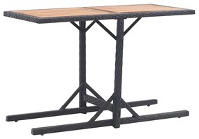 Zahradní stůl černý masivní akáciové dřevo a polyratan - Default Title