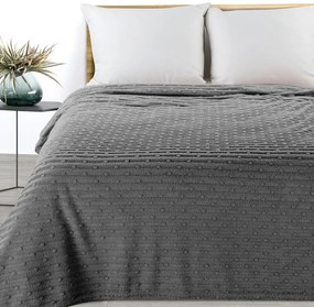 Eurofirany Přehoz na postel z mikrovlákna 200x220 steel soft Lisa s reliéfním pruhovaným vzorem D91
