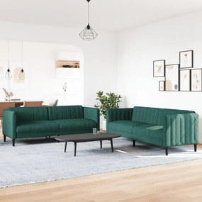 2dílná sedací souprava tmavě zelená textil 3209242