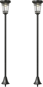 Outsunny Solární lucerna sada 2 stojacích lamp 180 cm s nastavitelnou výškou a 2 režimy jasu, spínač se světelným senzorem, IP44