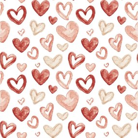 Flanelový povlak na polštář AMORIA HEARTS 45x45 cm, vzorovaný