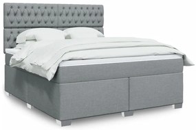 Box spring postel s matrací světle šedá 180 x 200 cm textil 3292874