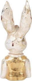 Dekorace busta králík se zlatým třpytem - 12*12*29 cm