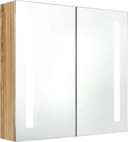 LED koupelnová skříňka se zrcadlem dub 62 x 14 x 60 cm 326522