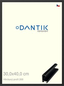 DANTIK rámeček 30x40 | ALU profil 7269 Černá matná (Plexi Čiré)