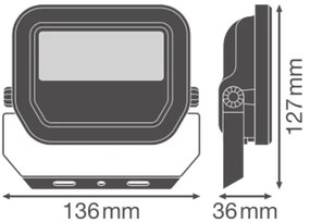 LED reflektor LEDVANCE FLOODLIGHT černý 8W/6W 1200lm/850lm 4000K neutrální bílá IP66