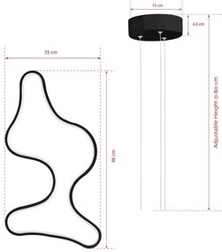 LED Lustr na lanku ARTISAN LED/36W/230V 6500K černá