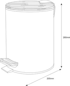 Aqualine, BAMBUS odpadkový koš kulatý 5l, bílá, BI007