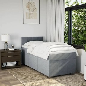 Box spring postel s matrací světle šedá 90x200 cm textil 3286951