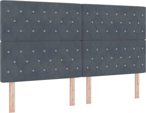 Postel s boxspringem s matrací Tmavě šedá 180 x 200 cm samet 3339783