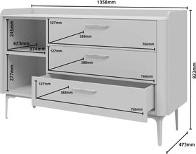 Komoda AIR - K13/AI - Pepper bílá lak mat