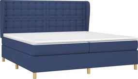 Box spring postel s matrací modrá 200x200 cm textil 3128875